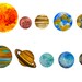 Solar System Planets Clipart, Watercolor Outer Space, Galaxy Clip Art ...