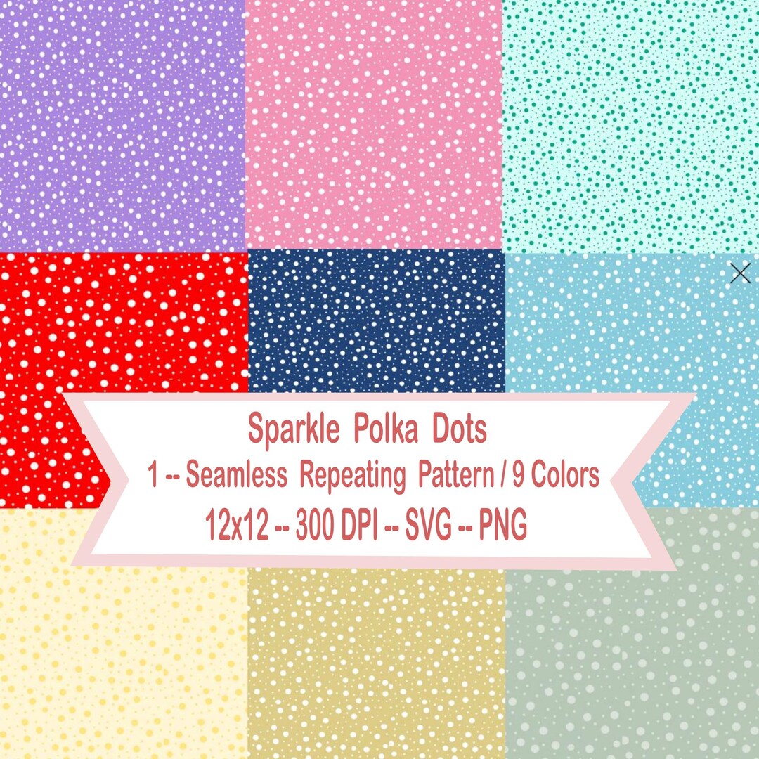 Sparkle Polka Dot Repeating Pattern - Glitter Polka Dots - Rainbow of ...