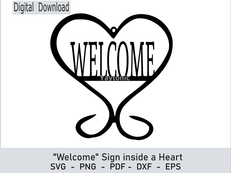 Heart Shaped Welcome Sign Ornament SVG / Wedding Welcome Sign - Perfect ...
