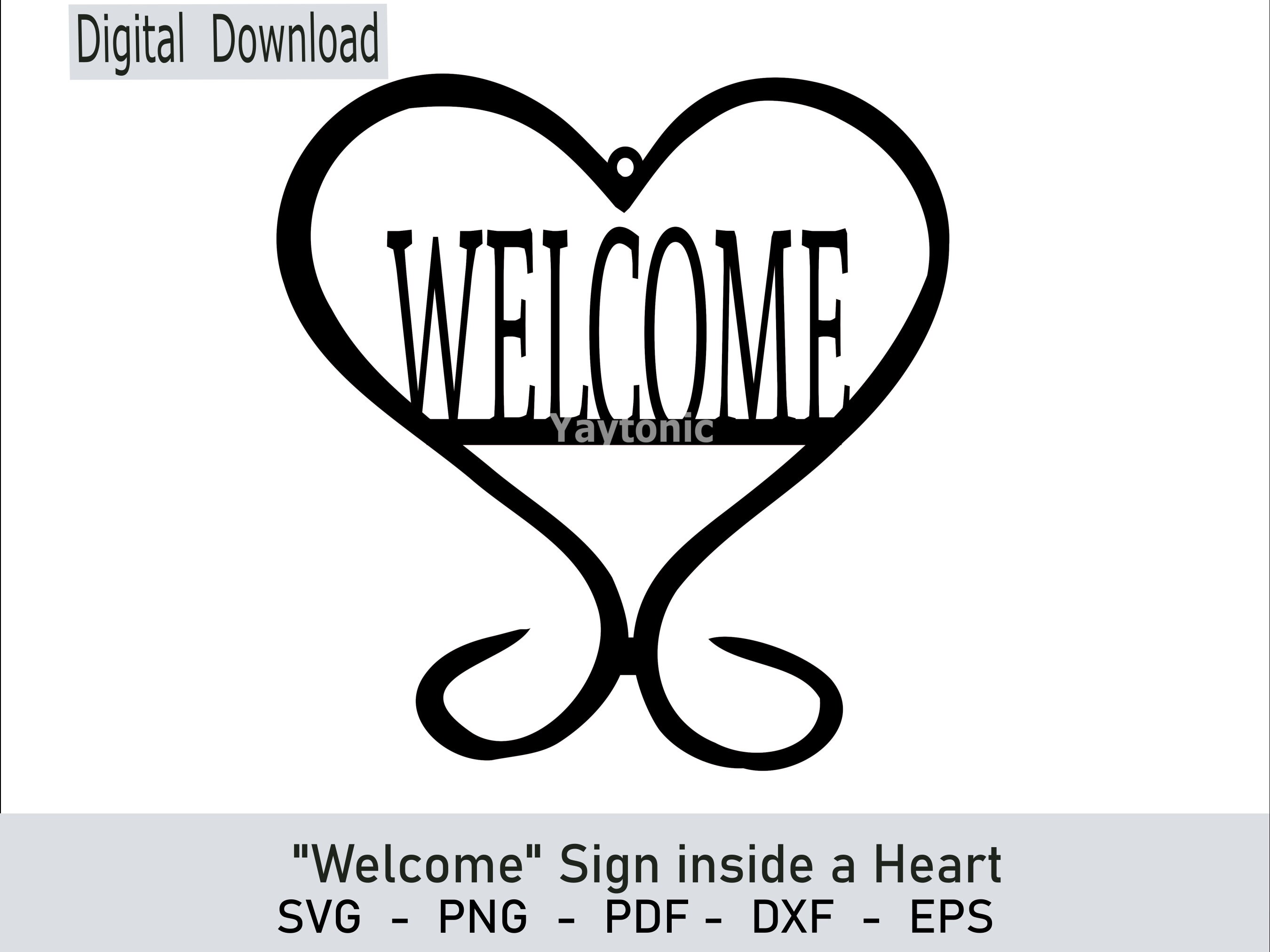 Heart Shaped Welcome Sign Ornament SVG / Wedding Welcome Sign Perfect ...