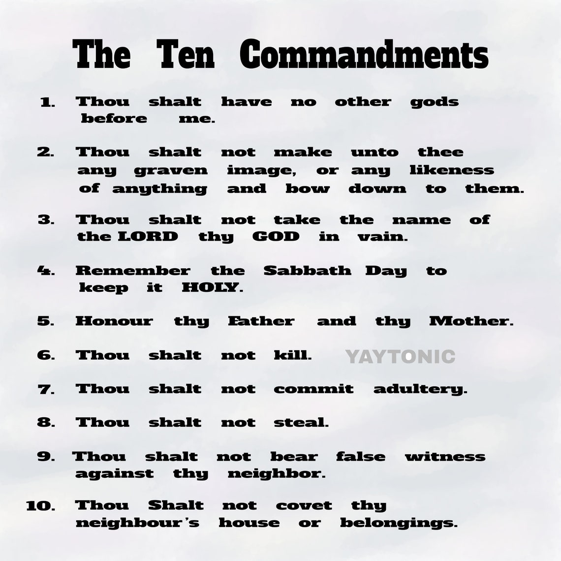 The Ten Commandments Printable SVG / Perfect for Faith-building Wall ...