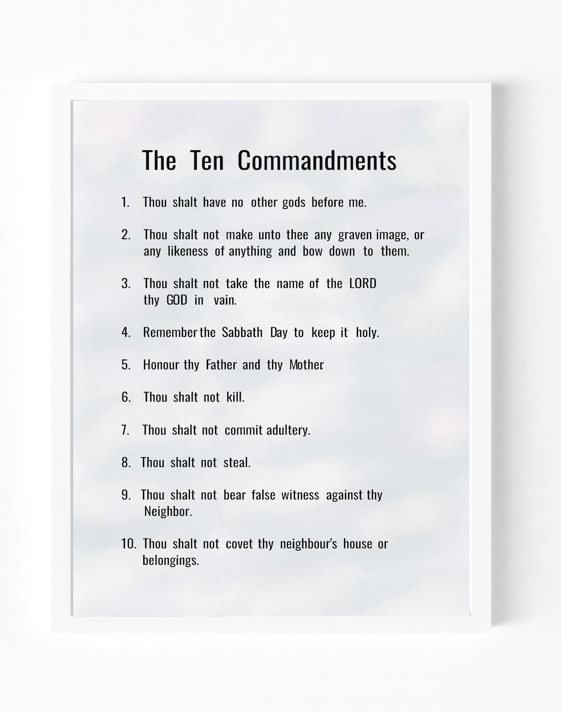 The Ten Commandments Printable SVG / Perfect for Faith-building Wall ...