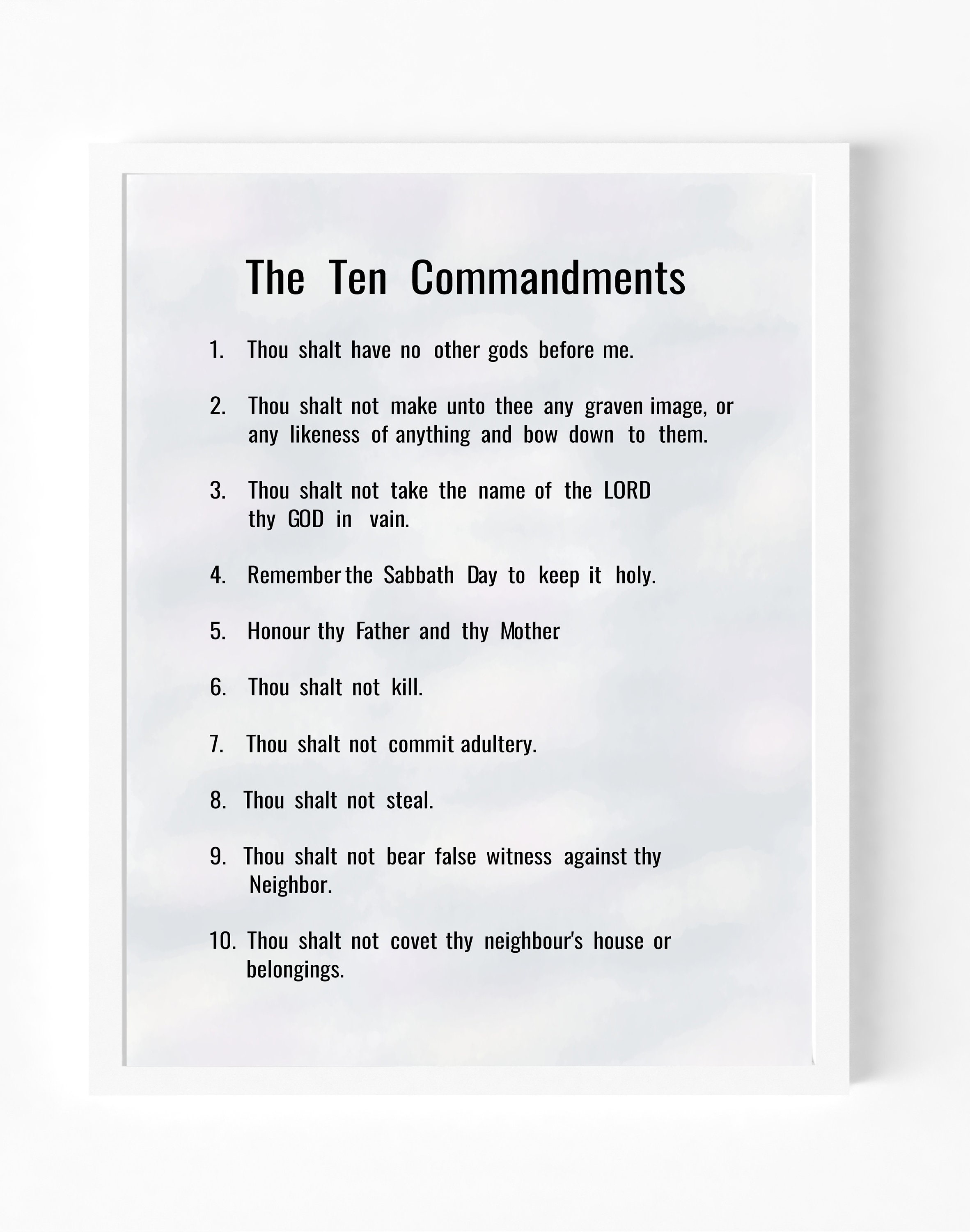 The Ten Commandments Printable SVG / Perfect for Faith-building Wall ...