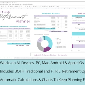 Easy Retirement Tracker / Google Sheets / Simple to Use / Retire Early ...