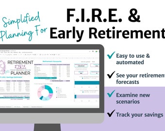 Simple Retirement Planner / Google Sheets / Easy to Use / | Etsy