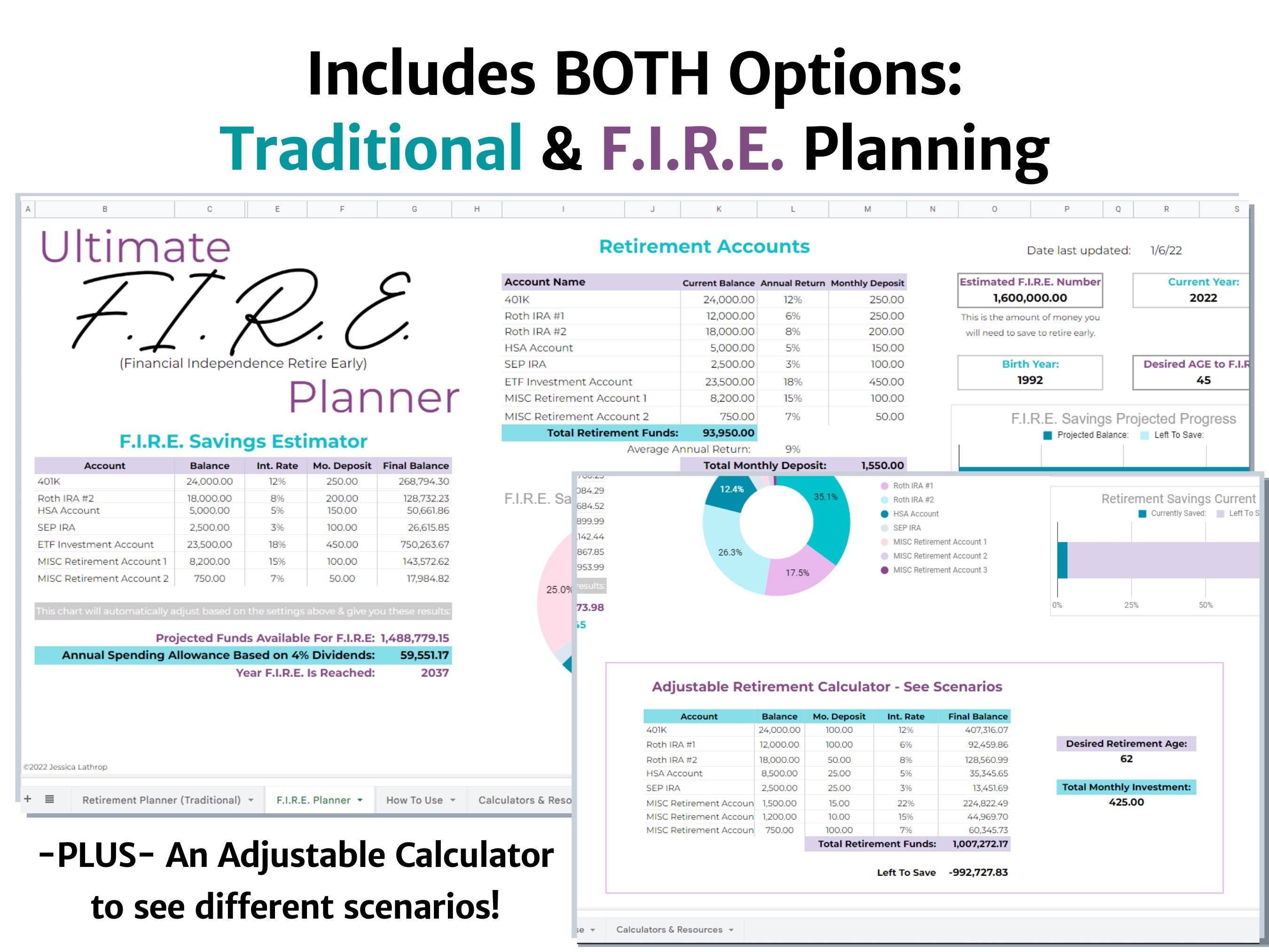 Easy Retirement Planner / Google Sheets / Simple to Use / Retire Early ...