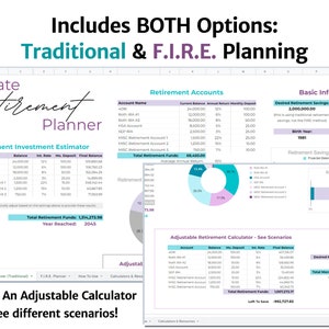 Simple Retirement Planner / Google Sheets / Easy to Use / Retire Early ...