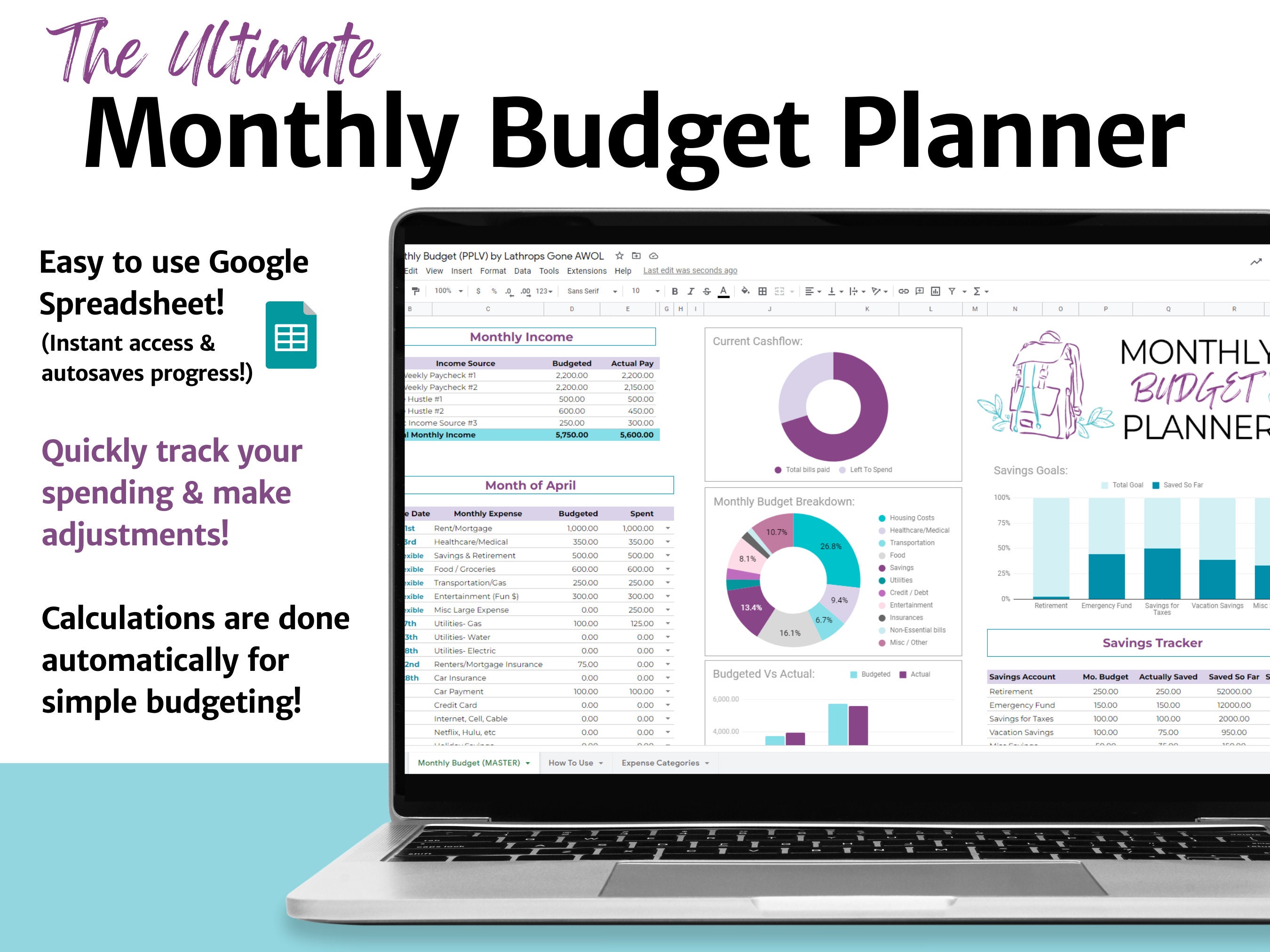 Ultimate Monthly Budget Tracker Planner / Google Sheets / Easy to Use ...