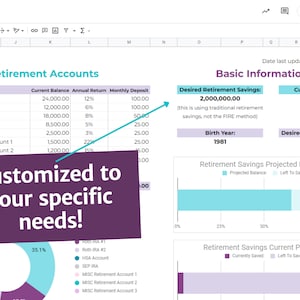 Simple Retirement Planner / Google Sheets / Easy to Use / Retire Early ...