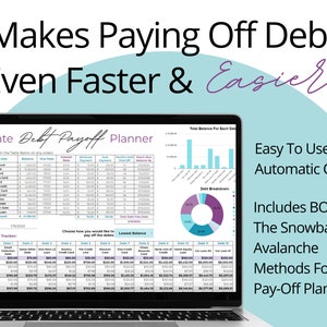 Debt Payoff Spreadsheet for Google Sheets | Easy Debt Tracker, Debt ...