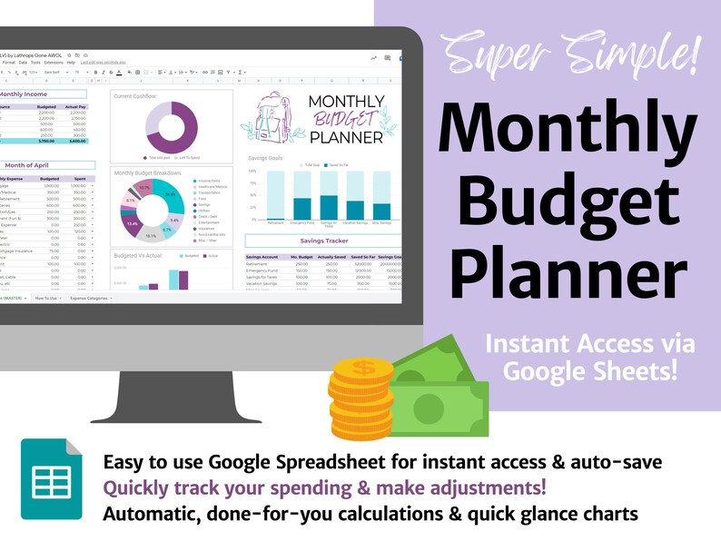 Ultimate Monthly Budget Tracker Planner / Google Sheets / Easy to Use ...
