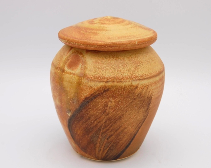Keepsake Urn, Light Gold, Handmade Small Ash Keeper - Capacity 22 Cubic ...