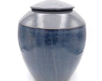 Large Urn, Blue Stone, Handmade Ash Keeper - Capacity 248 Cubic Inches ...