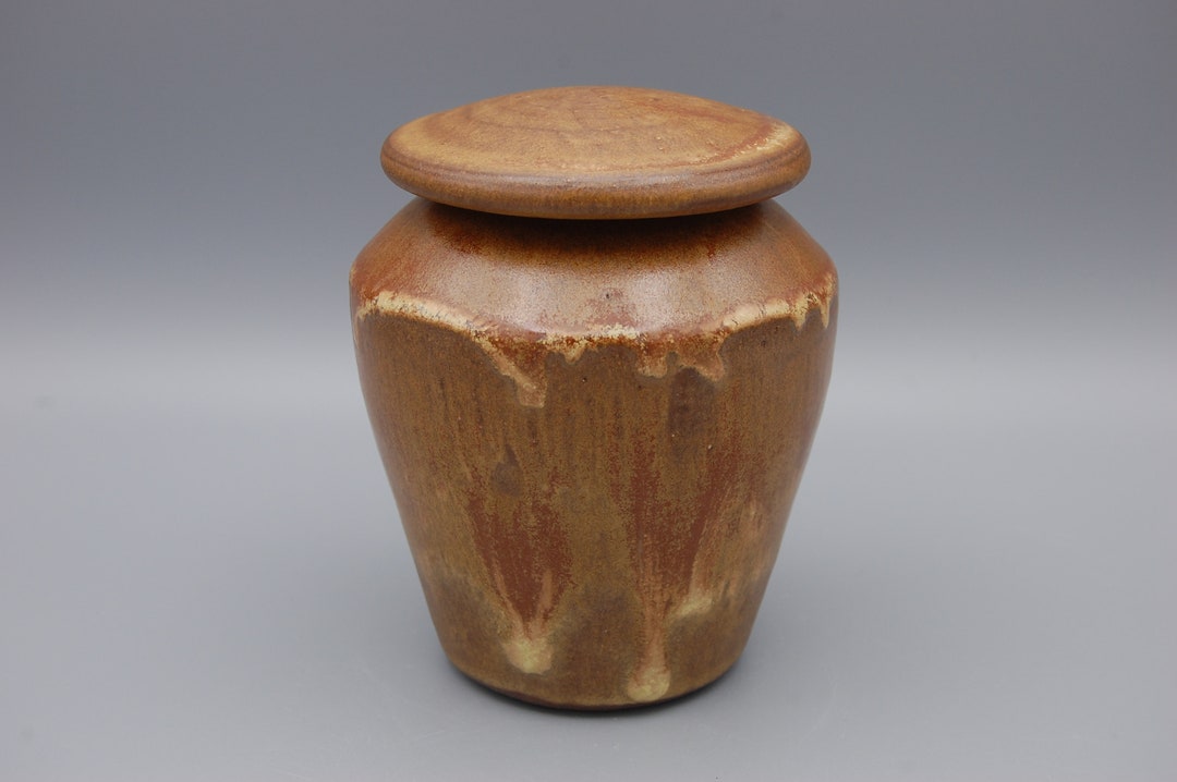Keepsake Urn, Dark Gold, Handmade Small Ash Keeper - Capacity 22 Cubic ...
