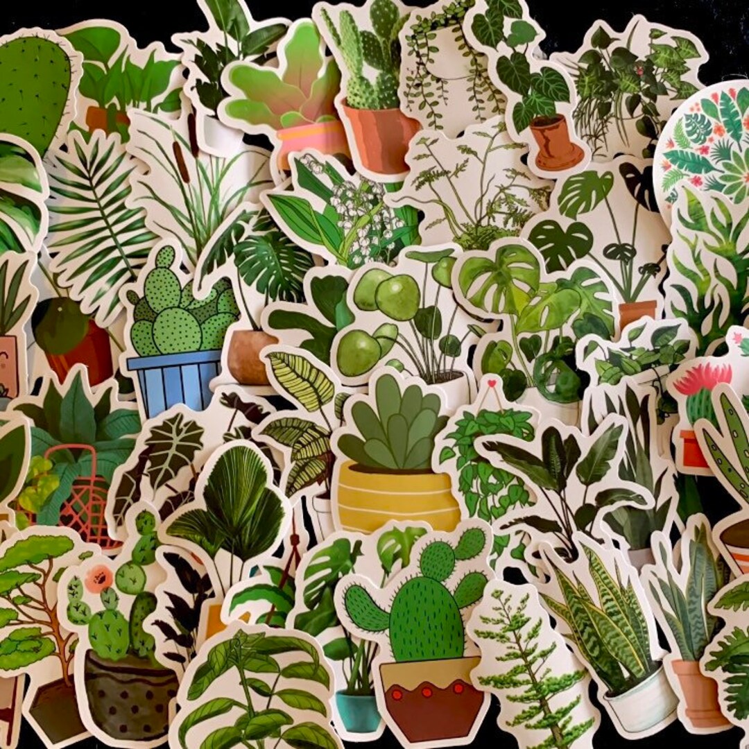 Cute Plants Assorted Sticker Pack for Waterbottle, Iphone, Macbook ...
