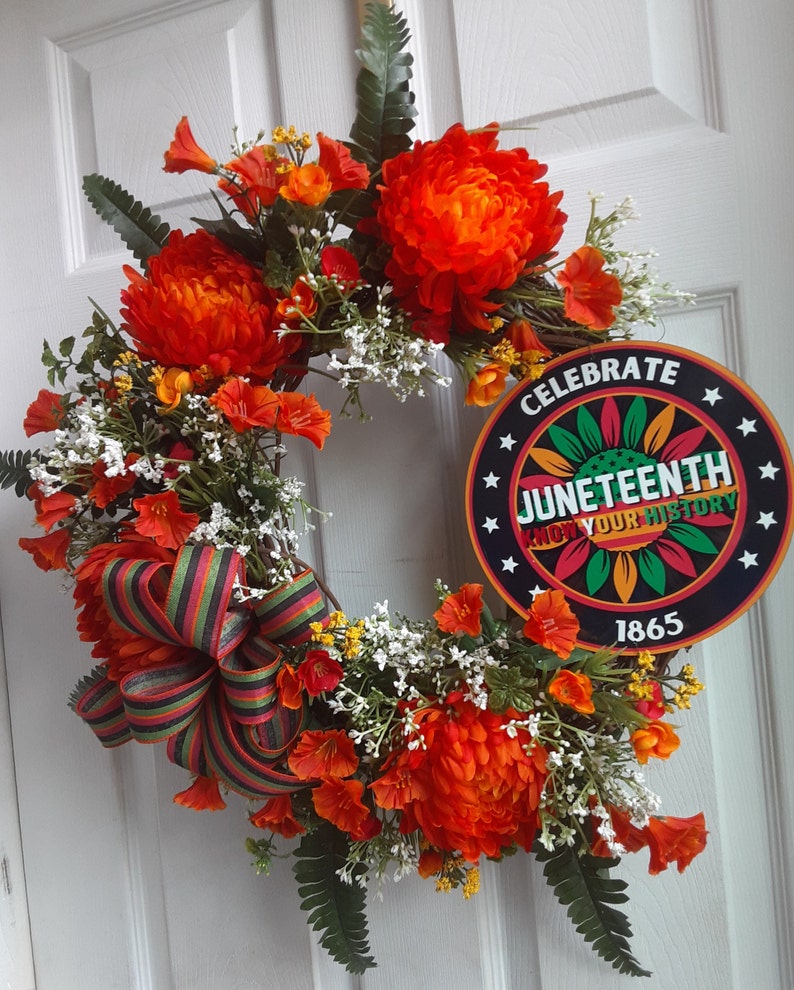 Juneteenth Front Door Wreath, Juneteenth Wreath. Black History Wreath ...