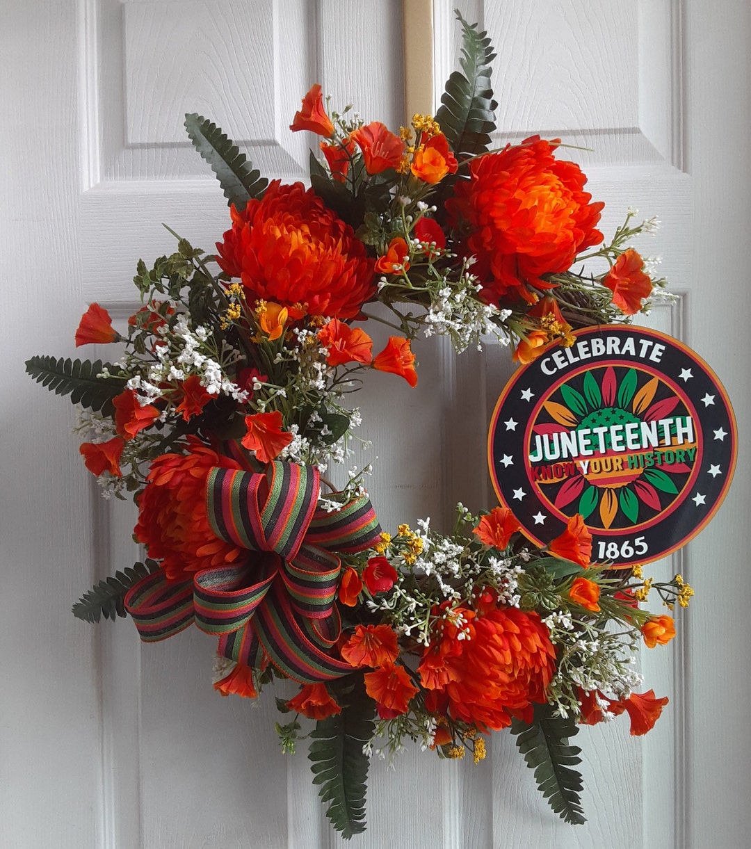 Juneteenth Front Door Wreath, Juneteenth Wreath. Black History Wreath ...