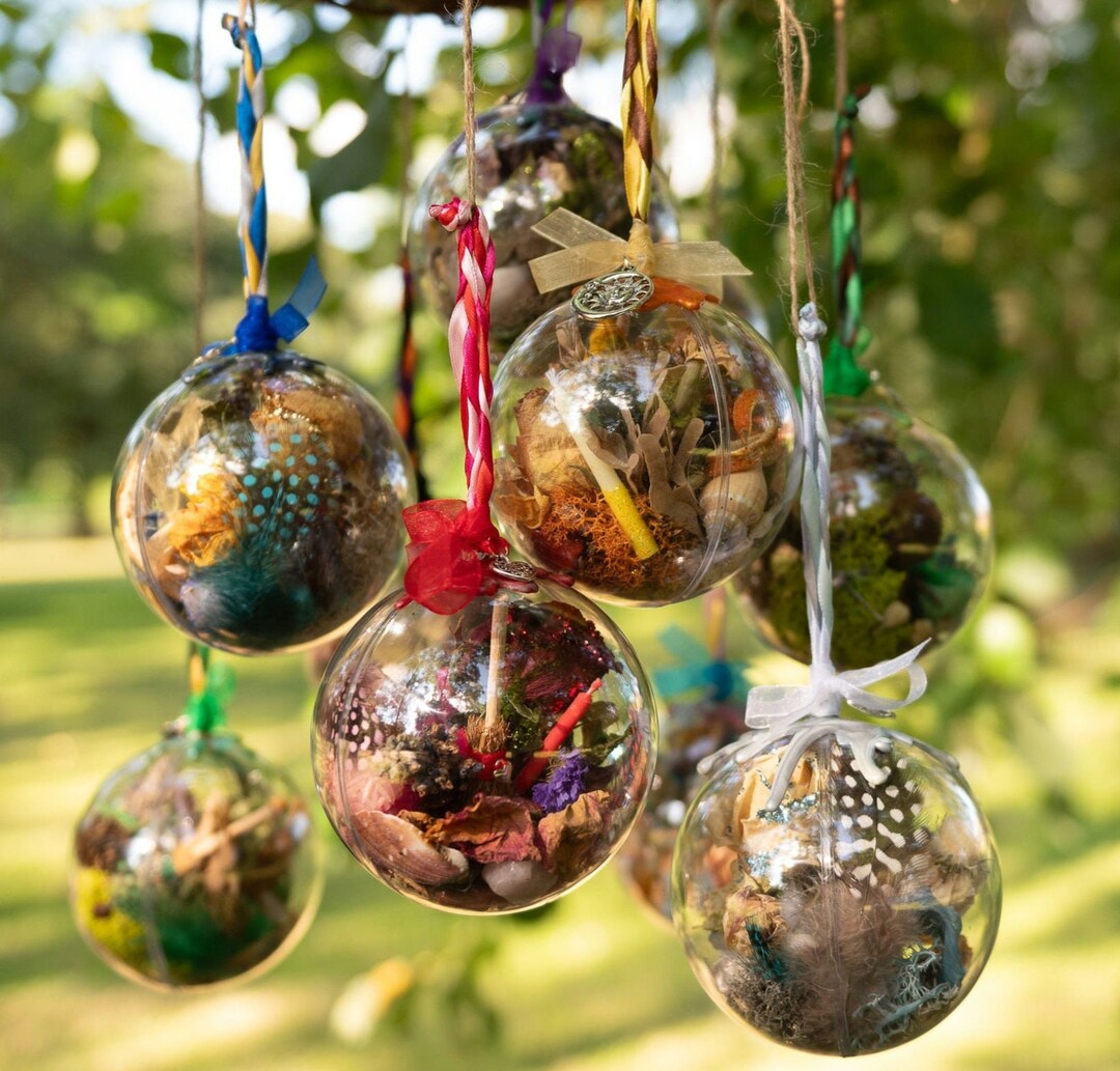 Personalised Witches Ball: Home Blessing Talisman With Crystals & Herbs ...