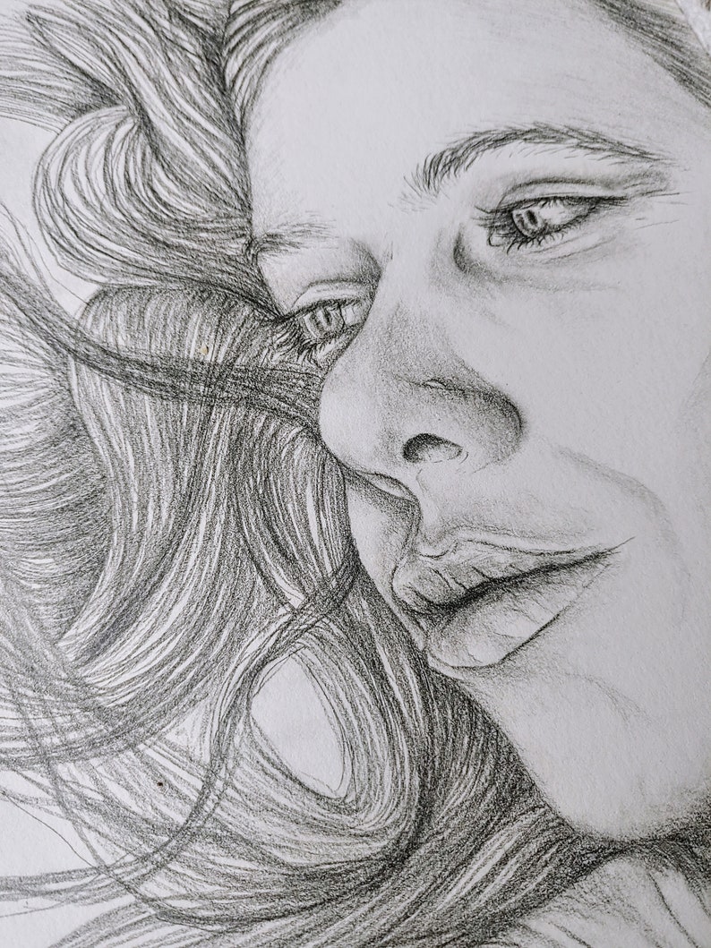 Portrait Drawing Black White Pencil Traditional Art People Kids Babies ...