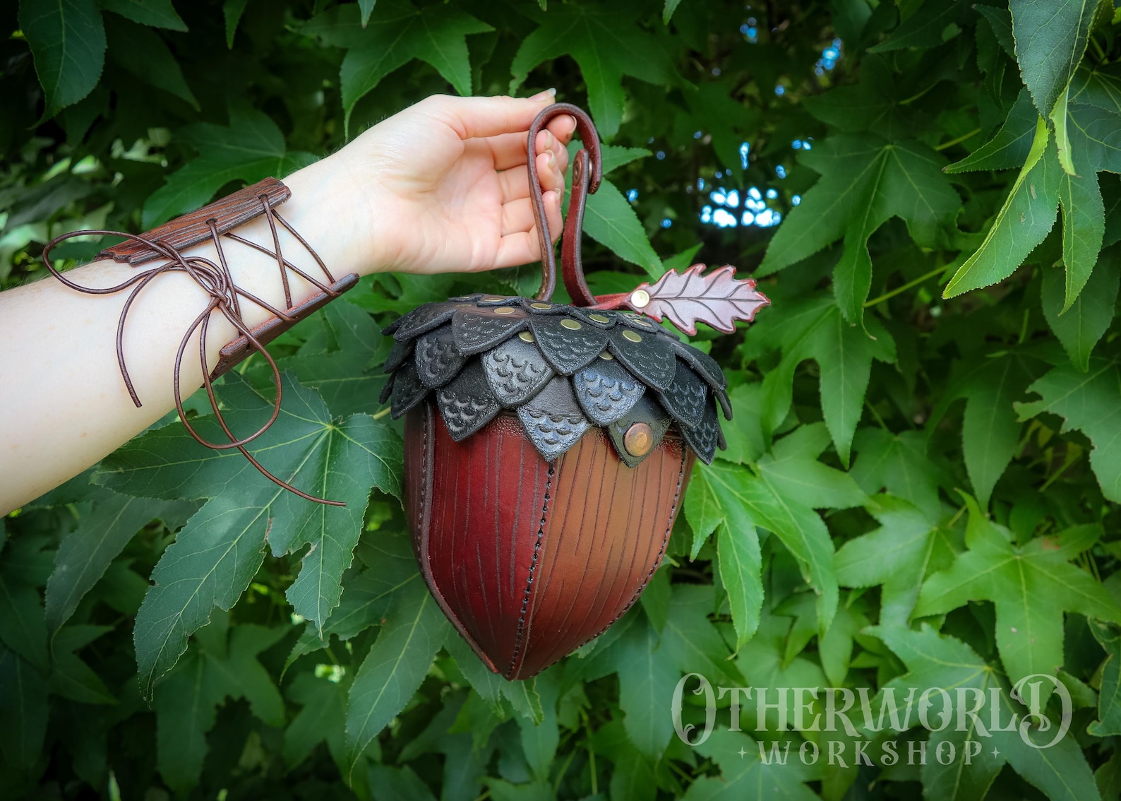 Leather Acorn Belt Bag: LARP Cosplay, Forest Fae, Wood Elf - Etsy