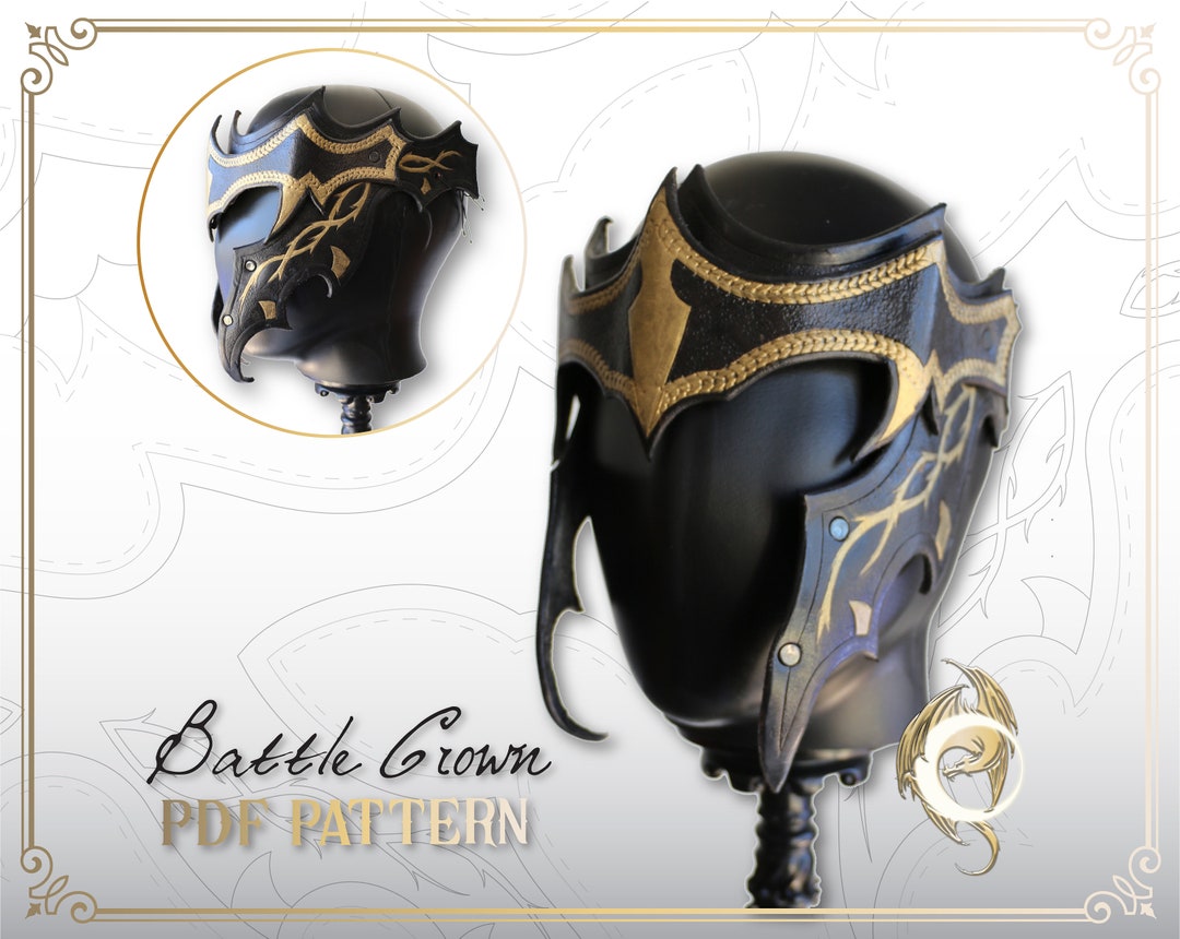 Battle Crown | Leather Pattern | Laser Cutter Compatible File | LARP ...