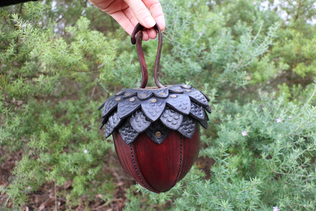 Leather Acorn Belt Bag LARP Cosplay Forest Fae Wood Elf Druid Rpggift ...