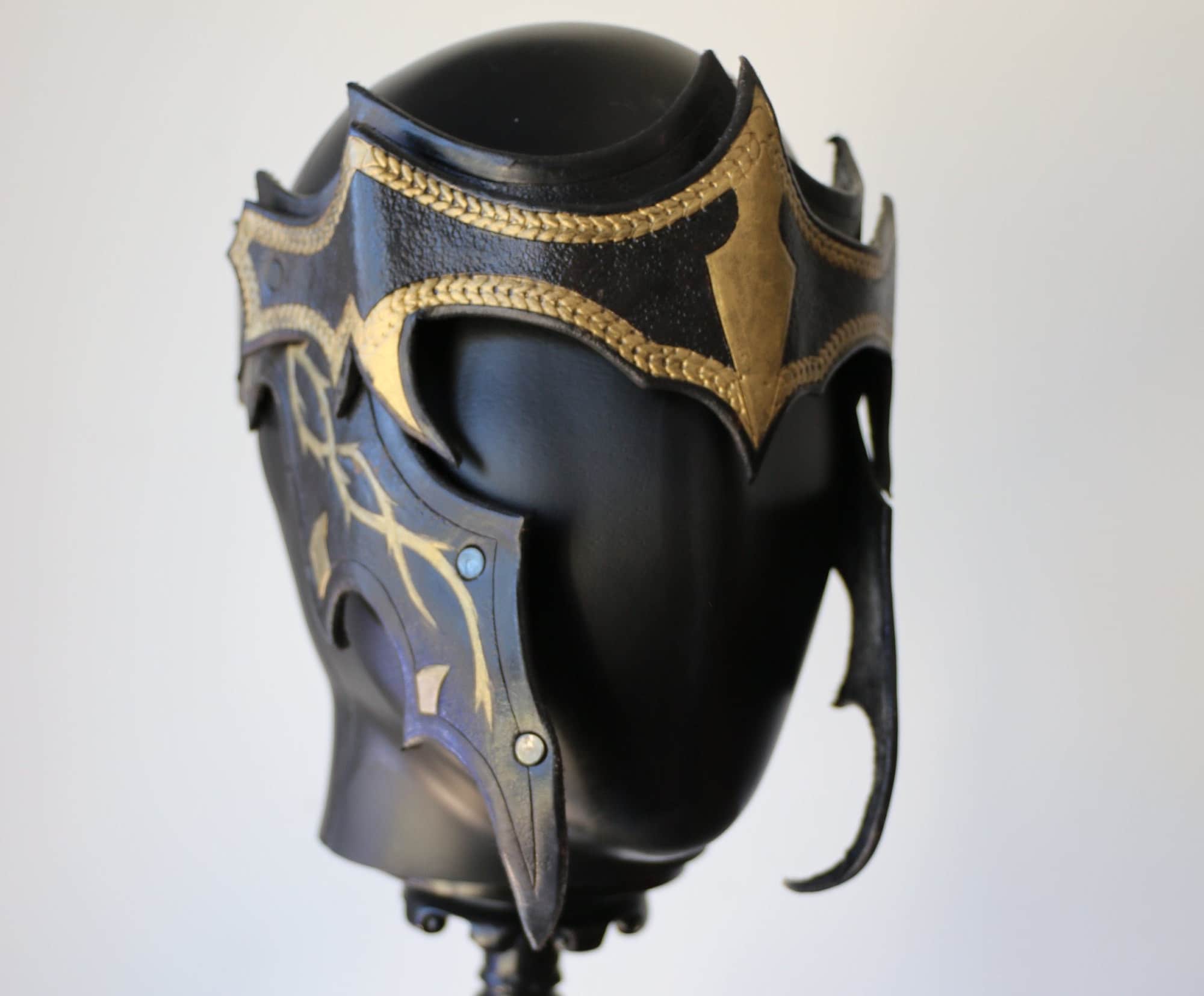 Leather Warrior Battle Crown Headpiece LARP Cosplay Armor Thorn Wyvern ...