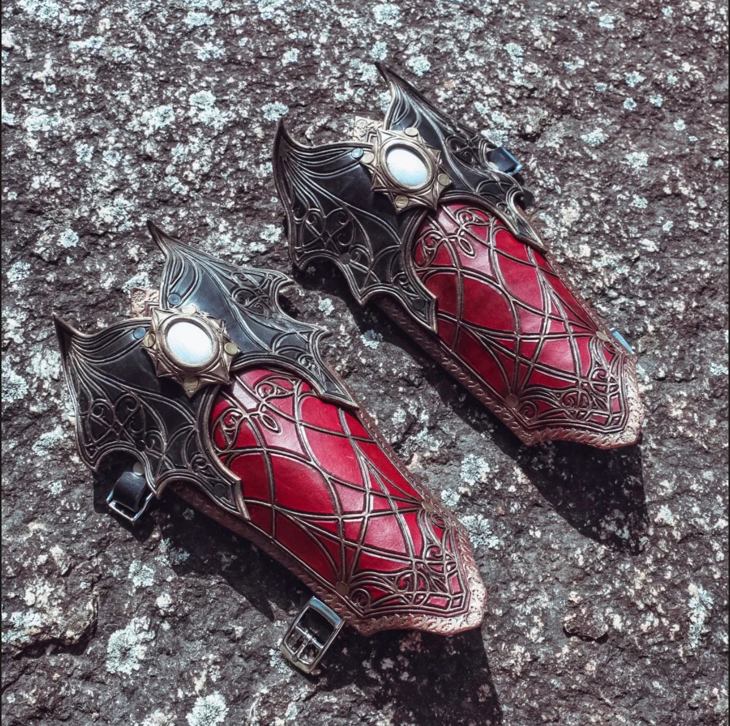 Bloodstained Bracers Leather Pattern Laser Cutter Compatible File LARP ...