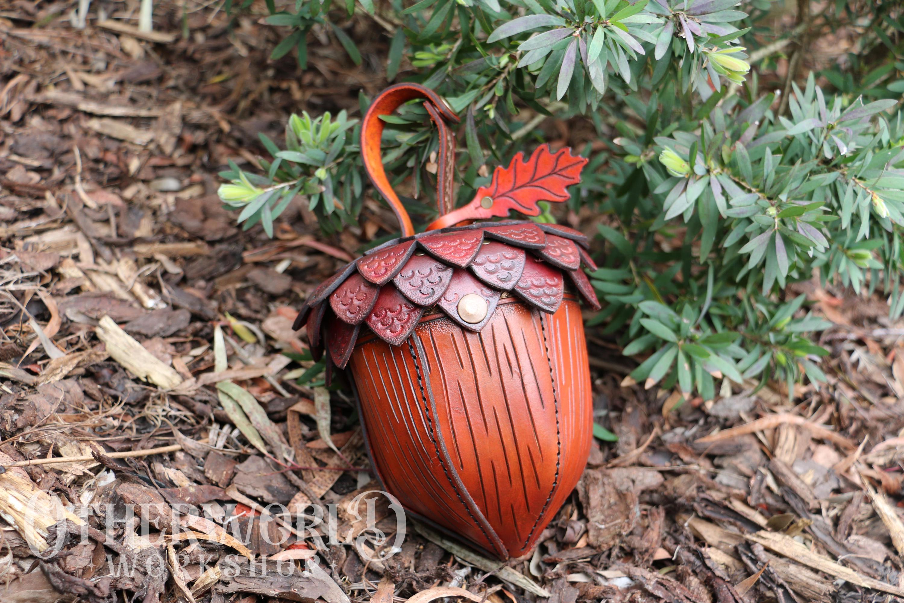Leather Acorn Belt Bag: LARP Cosplay, Forest Fae, Wood Elf Cottagecore ...