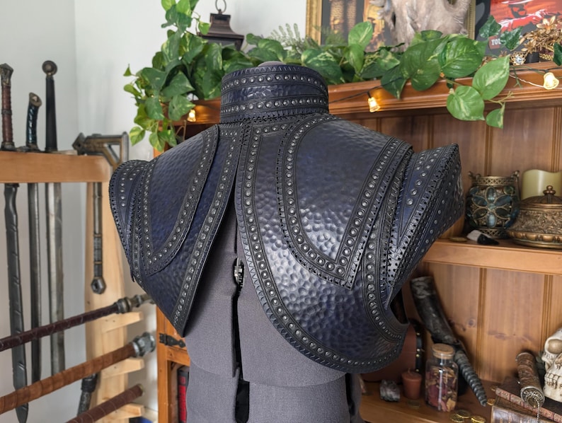 Leather Bolero Shoulder Mantle | Fantasy Inspired | LARP Cosplay Armor ...
