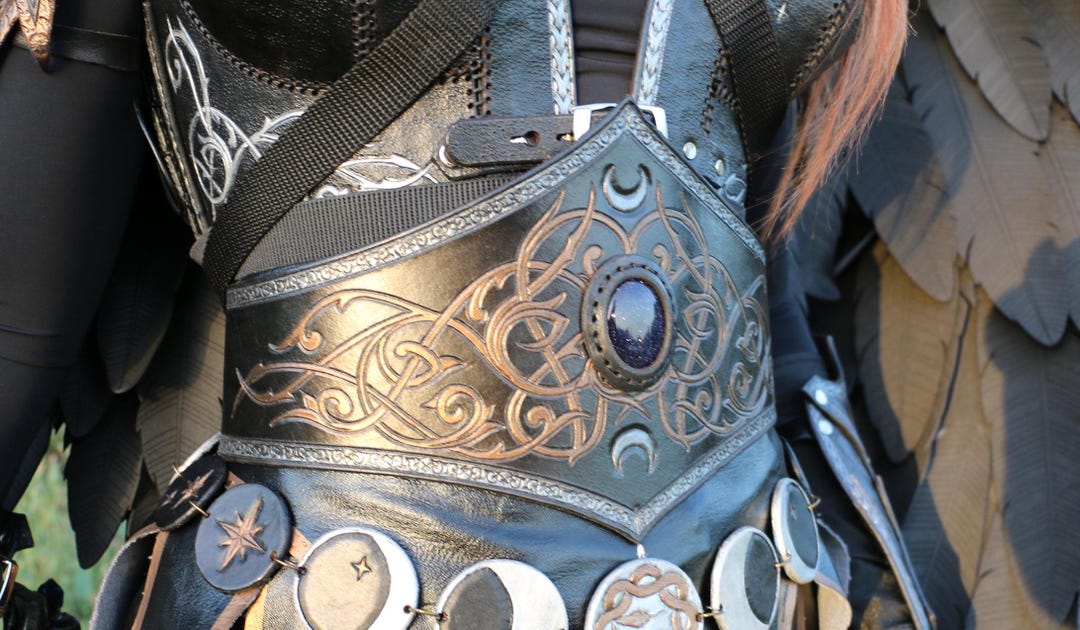 Leather Celestial Waist Belt | Fantasy Inspired | LARP Cosplay Armor ...