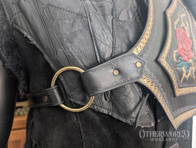Leather Rose Warrior Shoulder Pauldron & Demi-chestpiece Armor ...