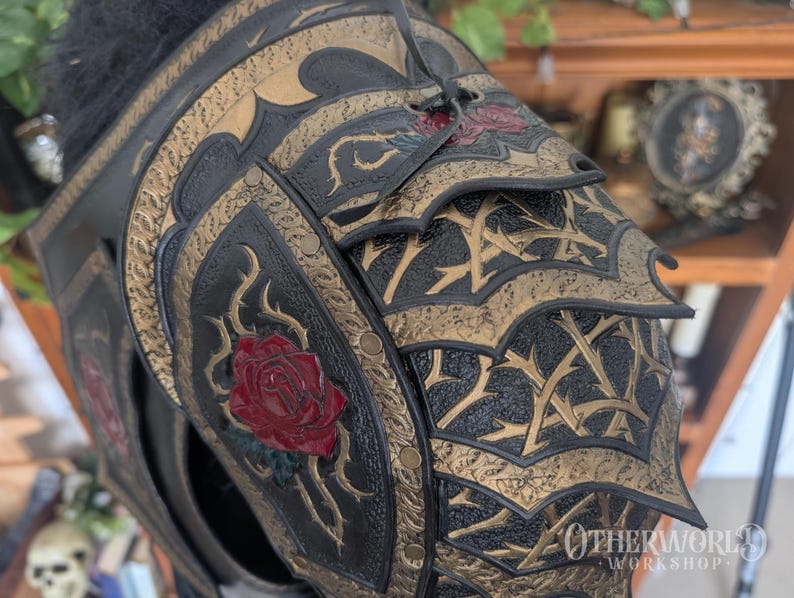 Leather Rose Warrior Shoulder Pauldron & Demi-chestpiece Armor ...