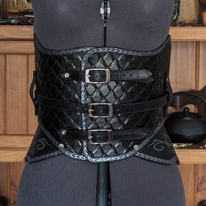 Leather Dragonscale Waist Belt Corset Fantasy Inspired LARP Cosplay ...