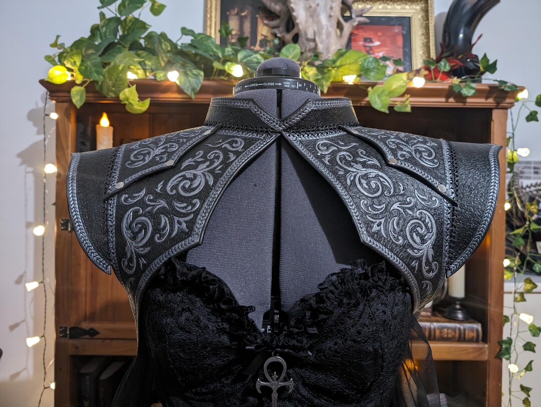 Leather Enchantress Shoulder Mantle Fantasy Inspired LARP Cosplay Armor ...