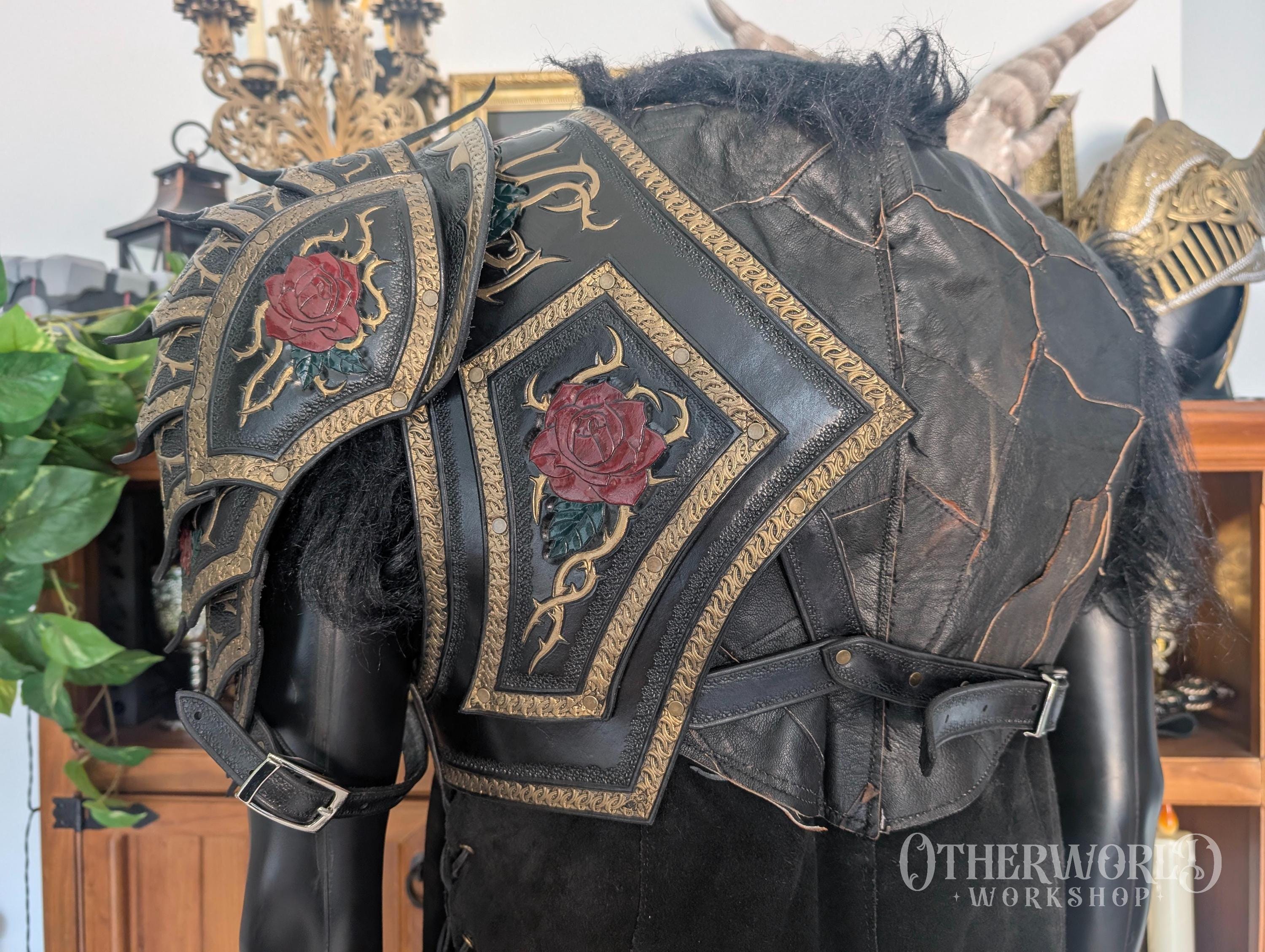 Leather Rose Warrior Shoulder Pauldron & Demi-chestpiece Armor ...