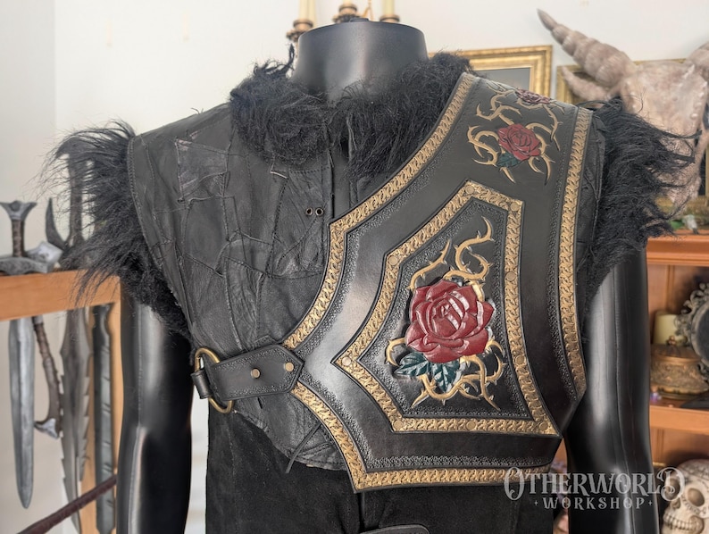 Leather Rose Warrior Shoulder Pauldron & Demi-chestpiece Armor ...