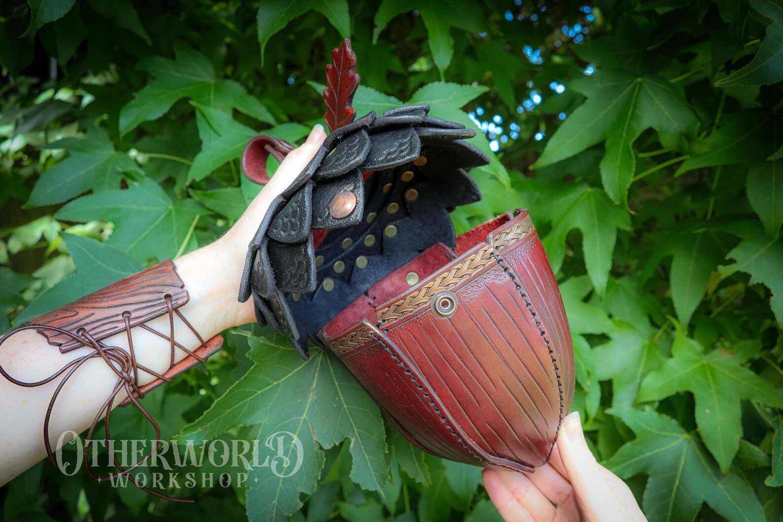 Leather Acorn Belt Bag: LARP Cosplay, Forest Fae, Wood Elf - Etsy