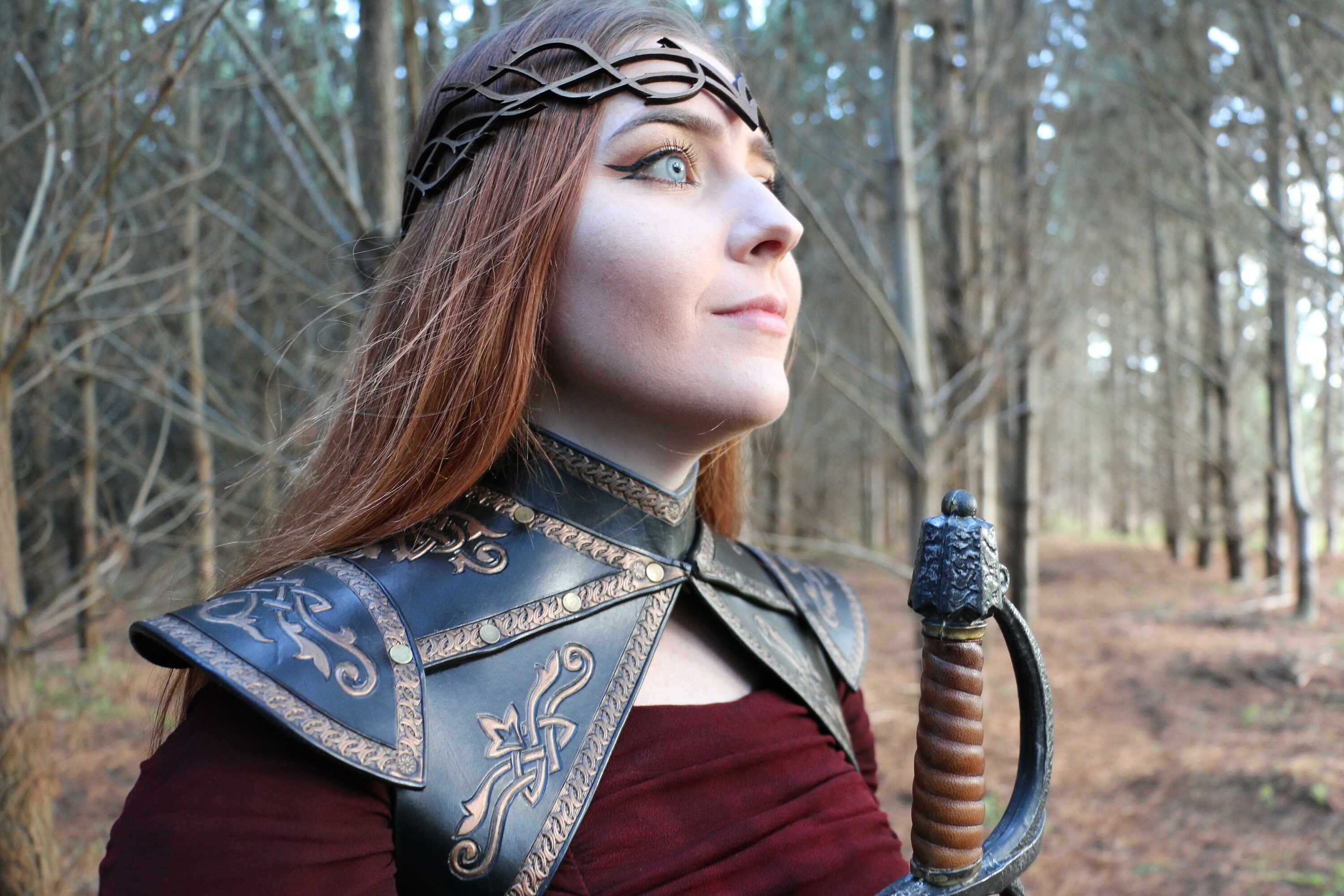 Leather Thorn Crown Headpiece LARP Cosplay Armor Forest Fae Elven Elf ...