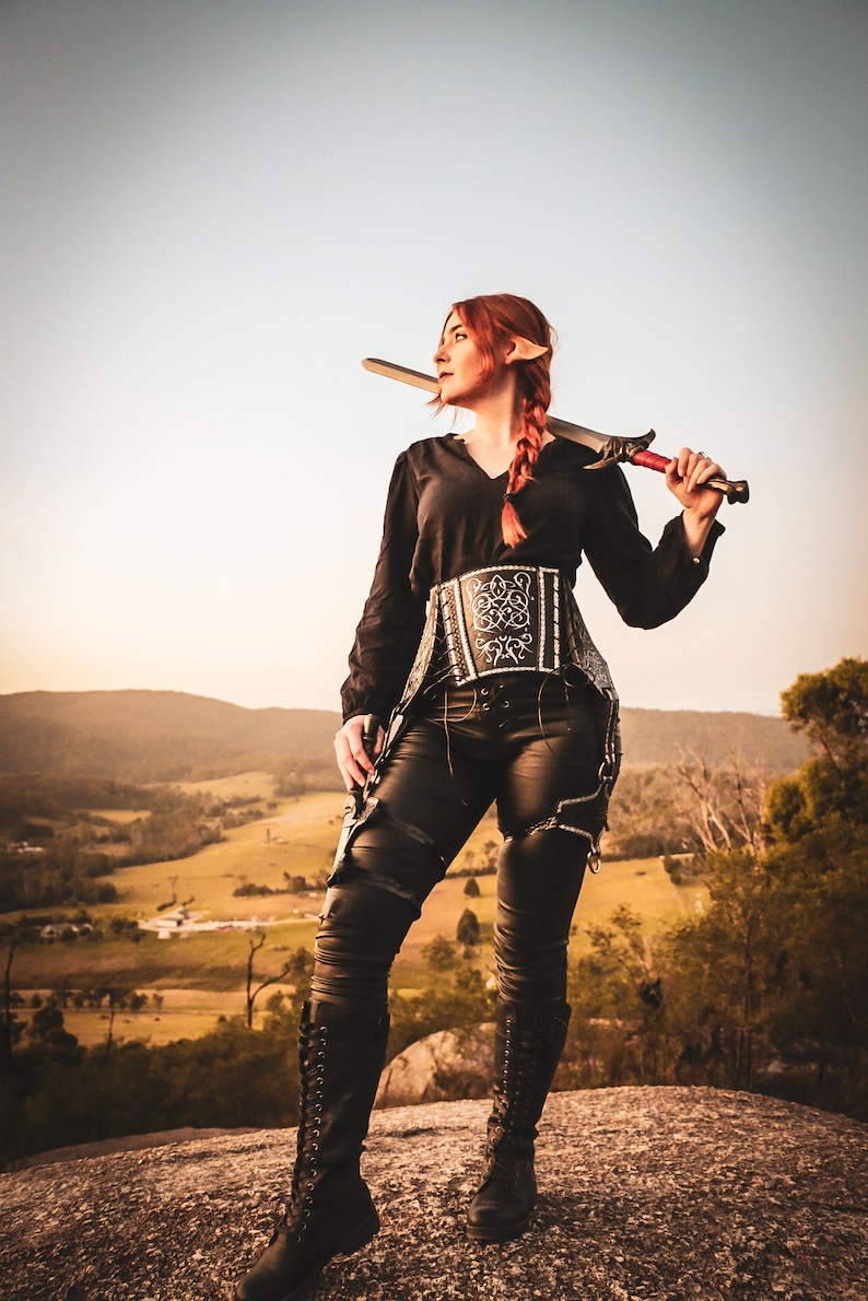 Illyrian Fighting Leathers Corset Belt ACOTAR Inspired LARP Cosplay ...