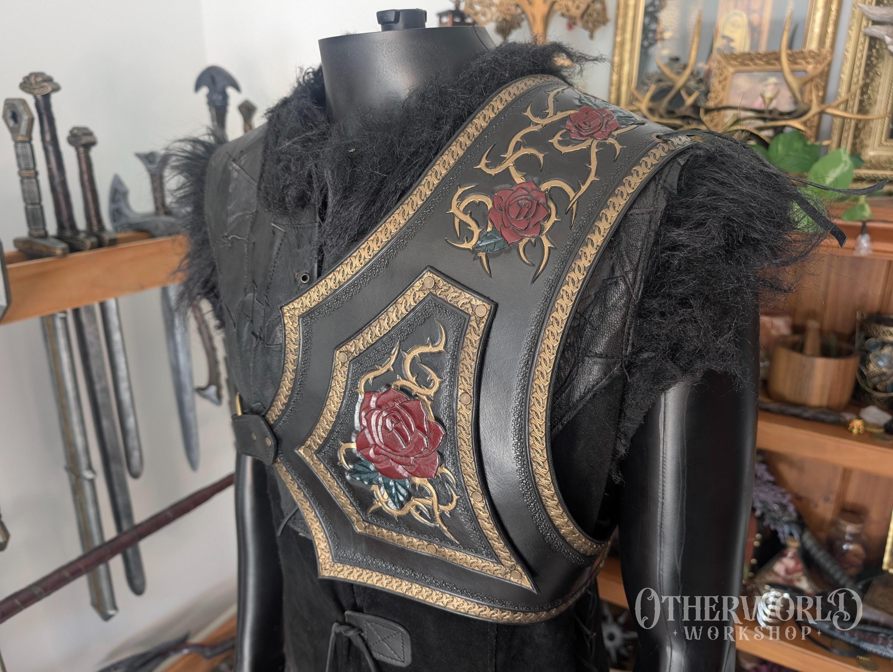 Leather Rose Warrior Shoulder Pauldron & Demi-chestpiece Armor ...