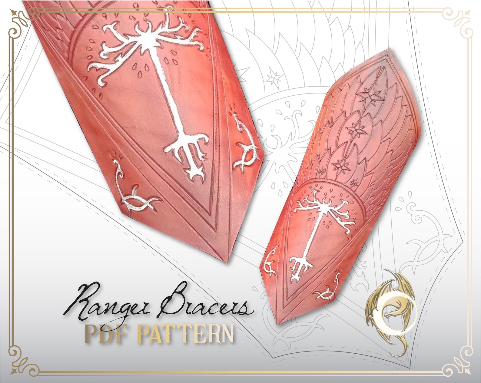 LOTR Ranger Bracers Leather Pattern | Cosplay Armor (PDF Pattern) - Etsy