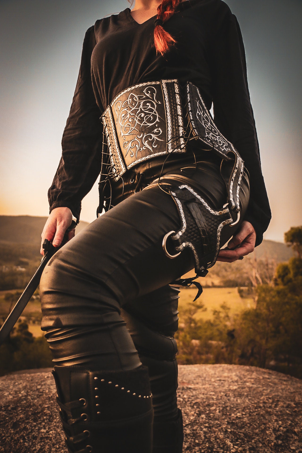 Illyrian Fighting Leathers Corset Belt ACOTAR Inspired LARP Cosplay ...
