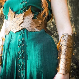 Leather Leaf Bracers LARP Cosplay Armor Forest Fae Autumn Elf - Etsy
