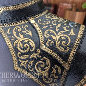 Leather Enchantress Shoulder Mantle | Fantasy Inspired | LARP Cosplay ...