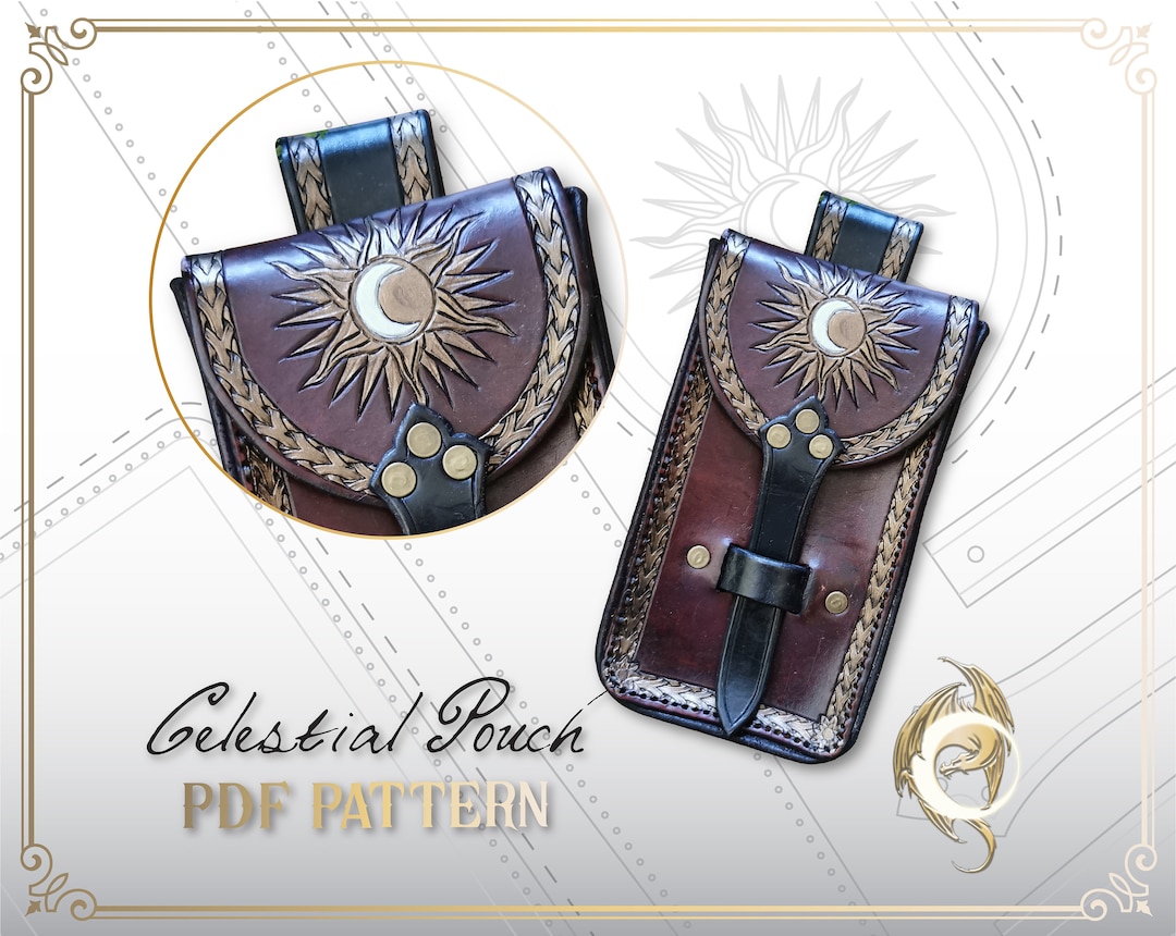 Celestial Belt Bag Pouch | Leather Pattern | Laser Cutter Compatible File | Cosplay Prop - Etsy