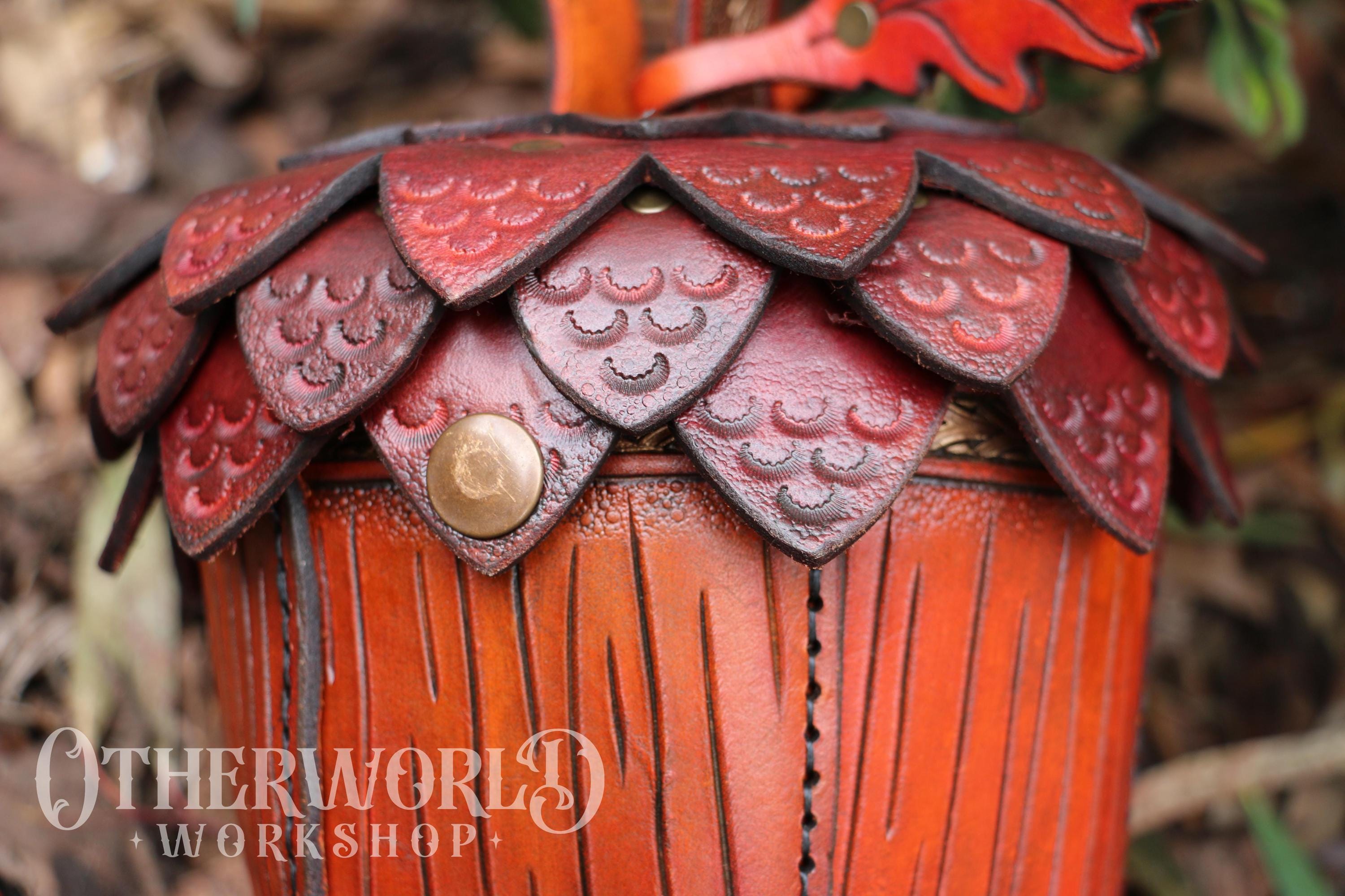 Leather Acorn Belt Bag: LARP Cosplay, Forest Fae, Wood Elf - Etsy