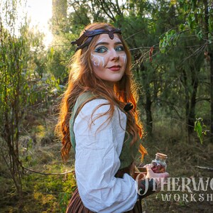 Leather Druid Crown Headpiece: Forest Fae LARP Cosplay Armor - Etsy