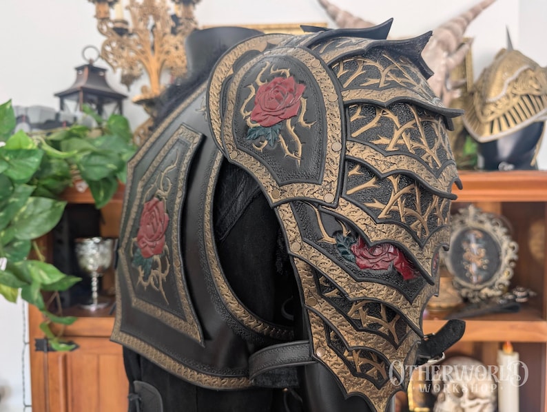 Leather Rose Warrior Shoulder Pauldron & Demi-chestpiece Armor ...