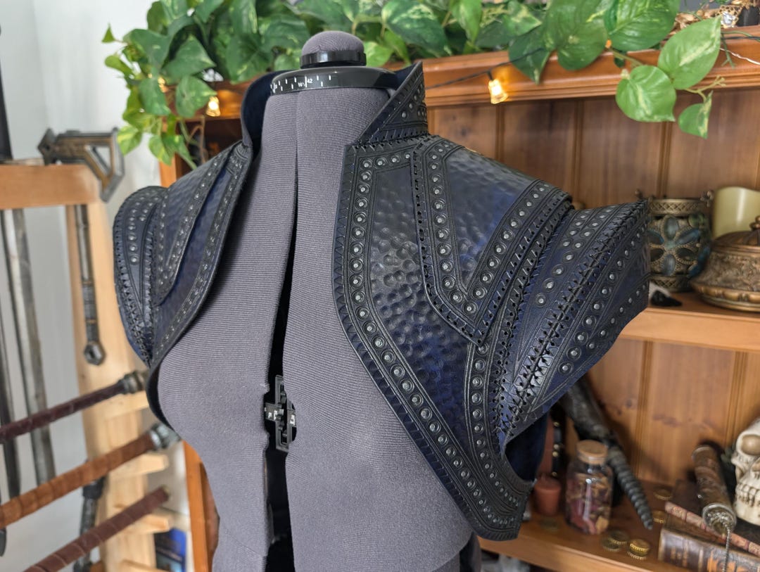 Leather Bolero Shoulder Mantle | Fantasy Inspired | LARP Cosplay Armor ...